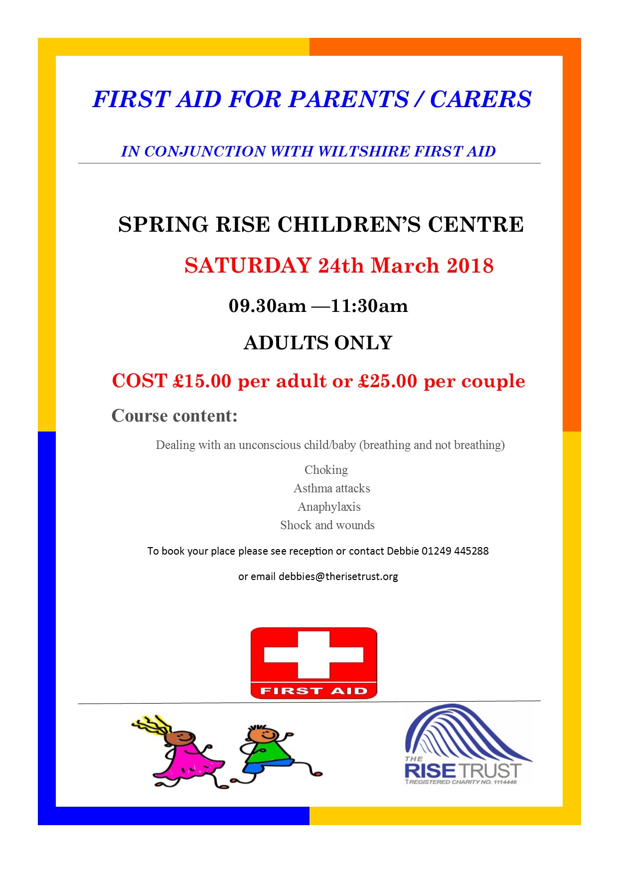 First Aid Course Flyer Spring 2018 - The Rise Trust - Chippenham and ...