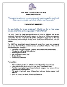 Provisions Manager job advert - Jan 2018 - The Rise Trust - Chippenham ...